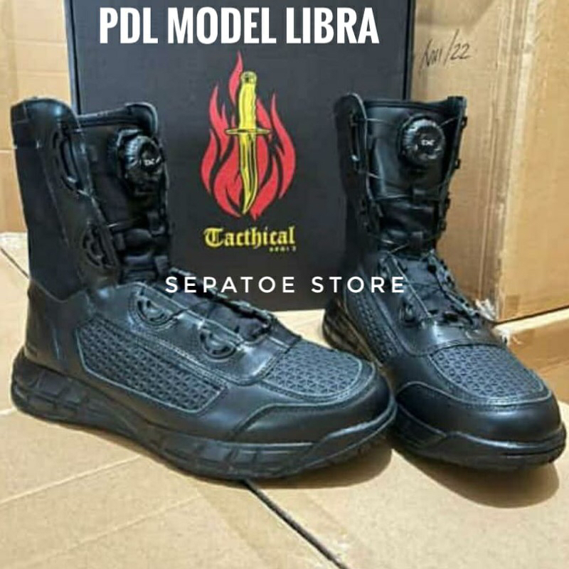 Jual SEPATU PDL TNI POLRI TALI PUTAR TACTICAL LIBRA SEGI TIGA KULIT ...