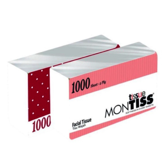 Jual Tisu Montiss 1000 Sheet Facial Tissue Nice 2000 Helai Peony 1kg ...