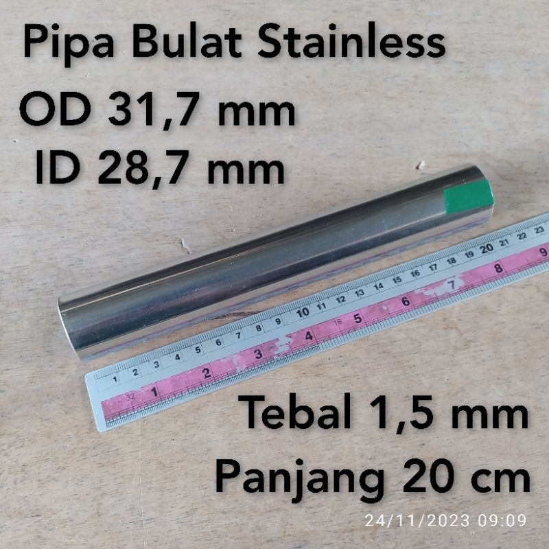 Jual Pipa Bulat Stainless OD 31,7 mm ID 28,7 mm Tebal 1,5 mm Panjang 20 cm | Shopee Indonesia