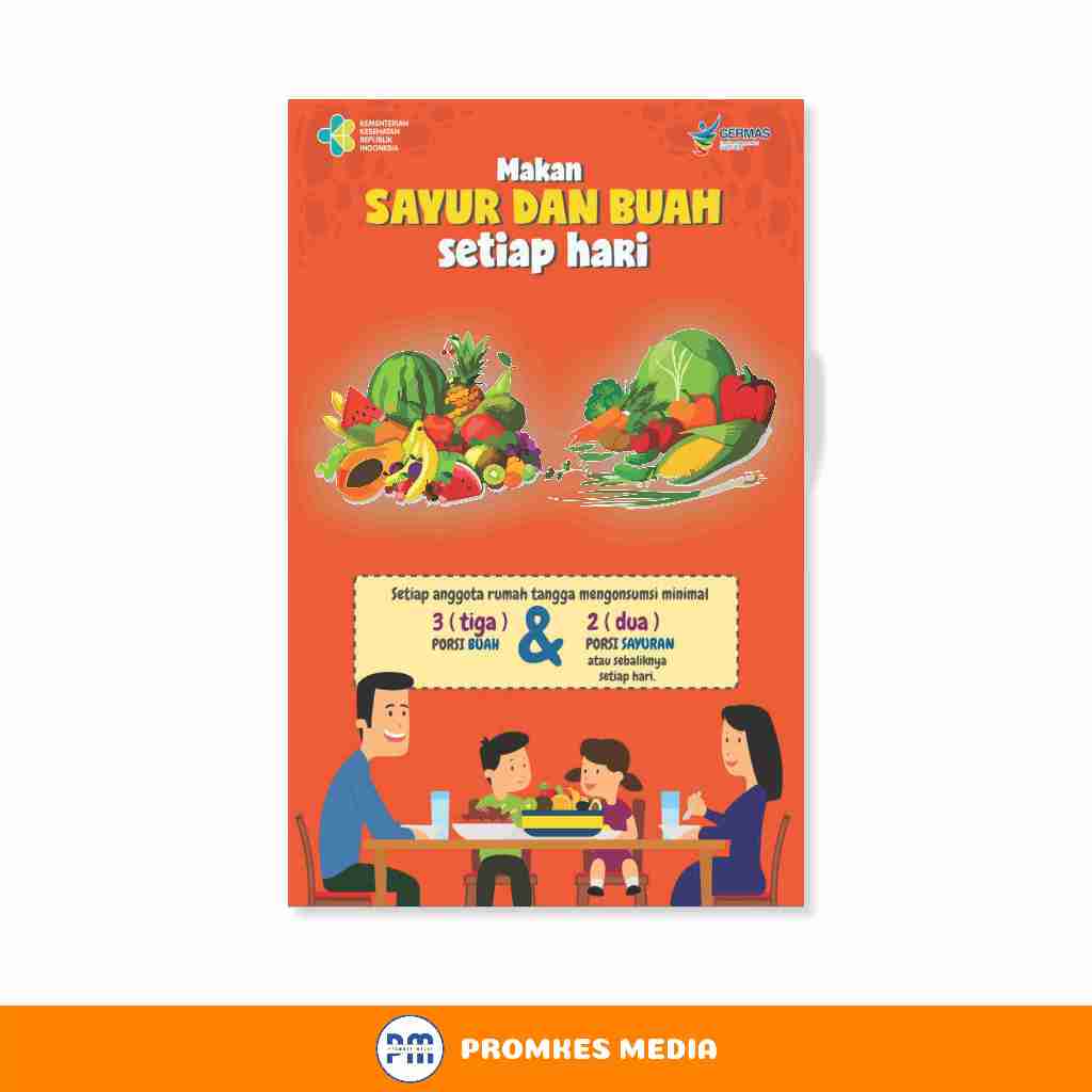 Jual Poster Kesehatan, Makan Buah dan Sayur Setiap Hari, Gizi | Shopee ...