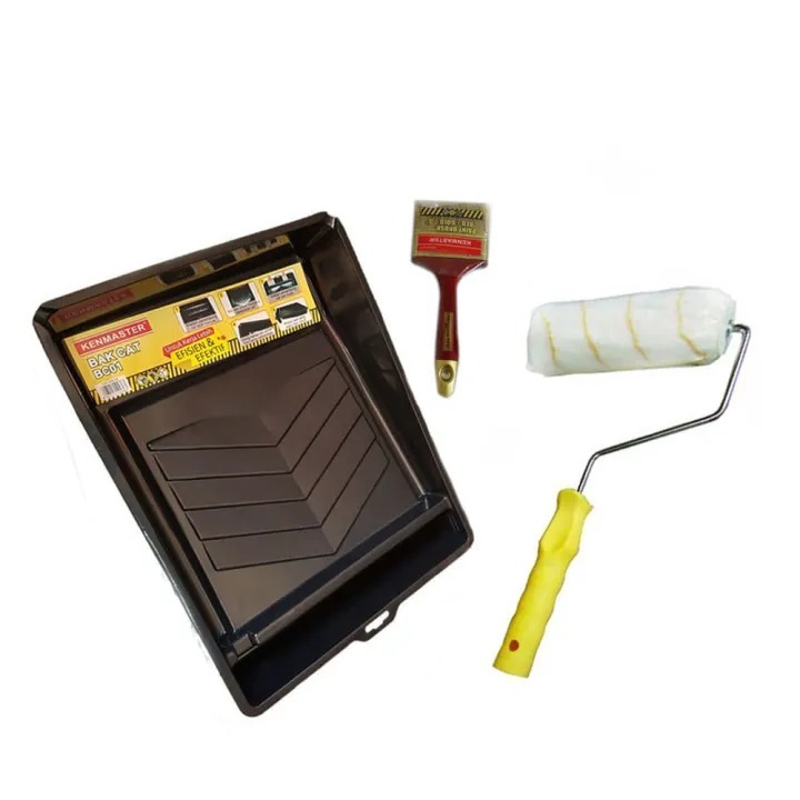 Jual Paket alat cat Kuas roll HALUS + Bak cat + kuas 4" promo MURAH ...