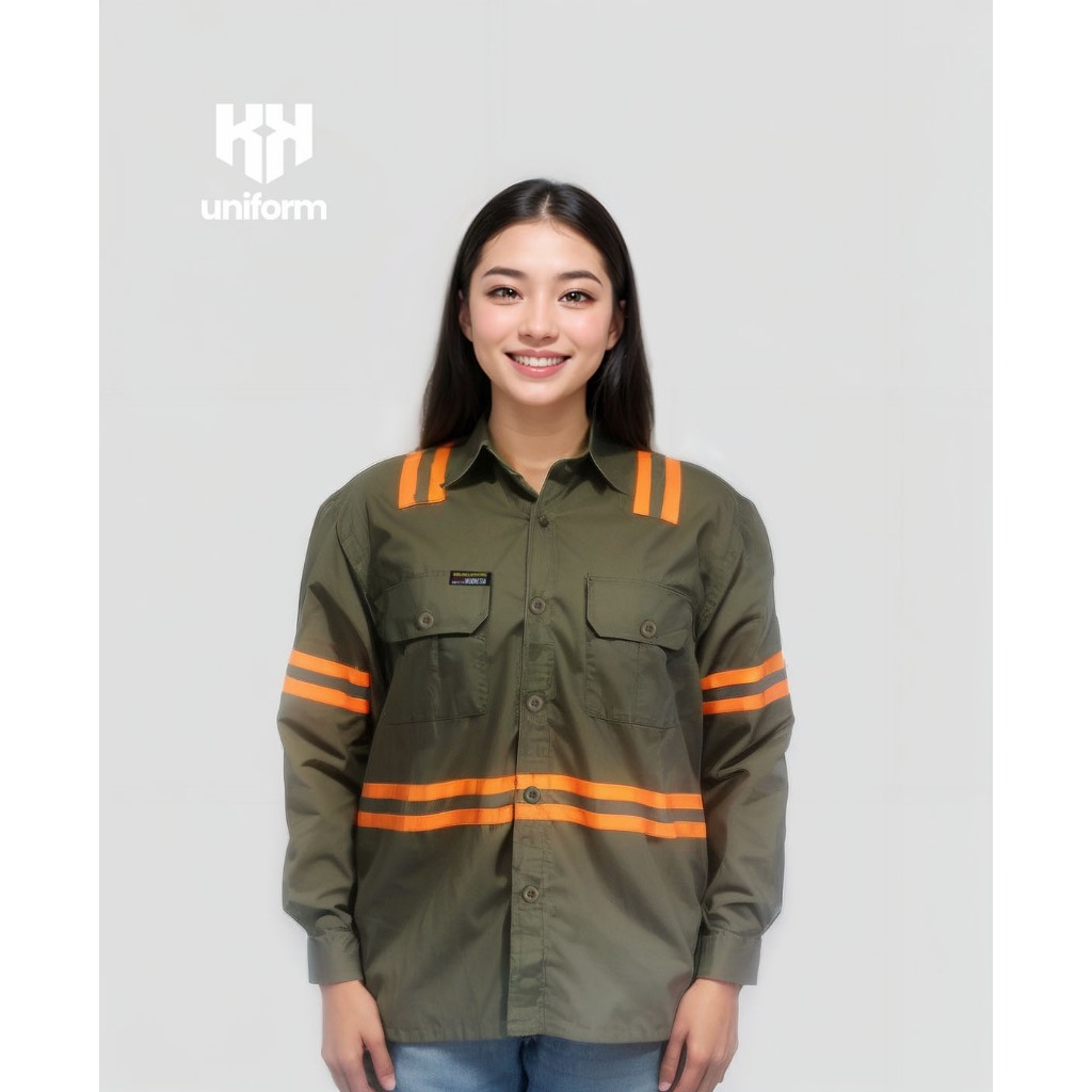 Jual KEMEJA KERJA SAFETY/ lapangan/ outdoor/ PDL lengan panjang warna ...
