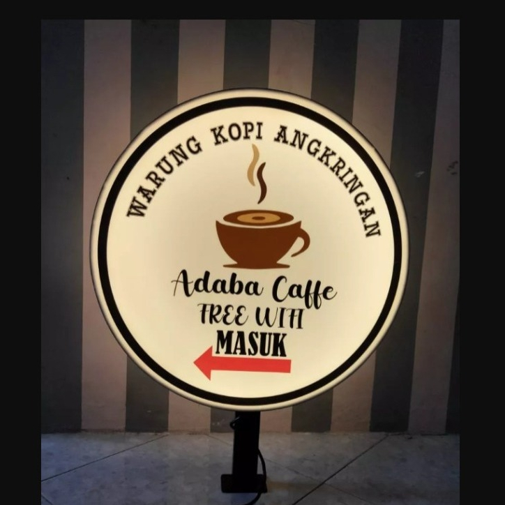 Jual Neon Box Akrilik Bulat diameter 50cm bebas custom design | Shopee ...