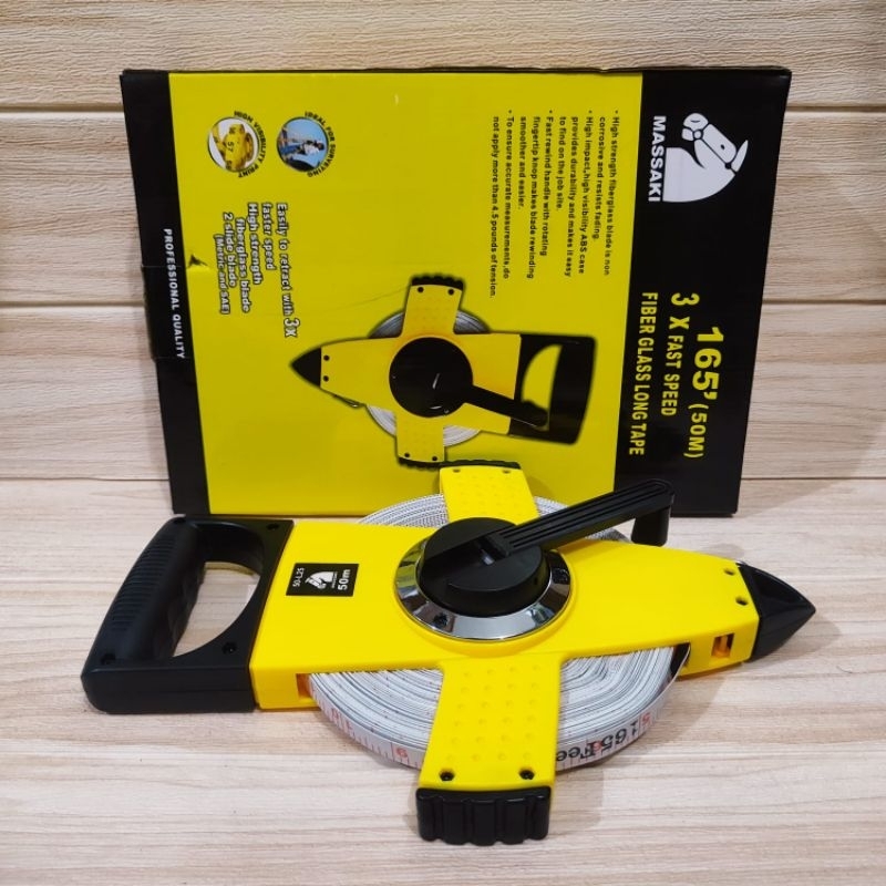 Jual MASSAKI Meteran Tancap Tanah 50 meter 165 ft roll Meteran Gulung ...