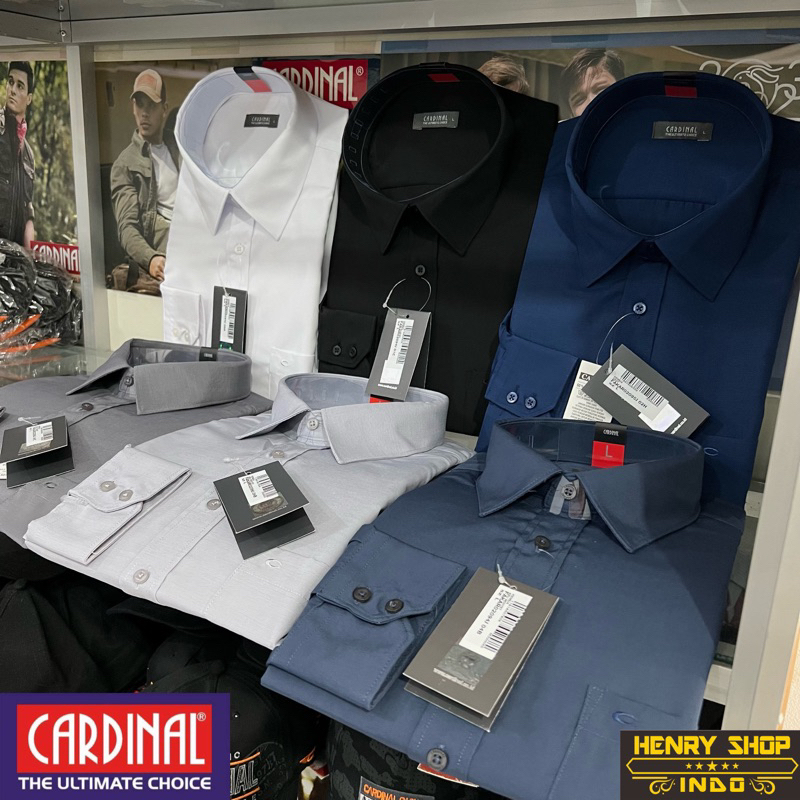 Jual Kemeja Cardinal Formal Polos Putih & Hitam Lengan Panjang Original ...