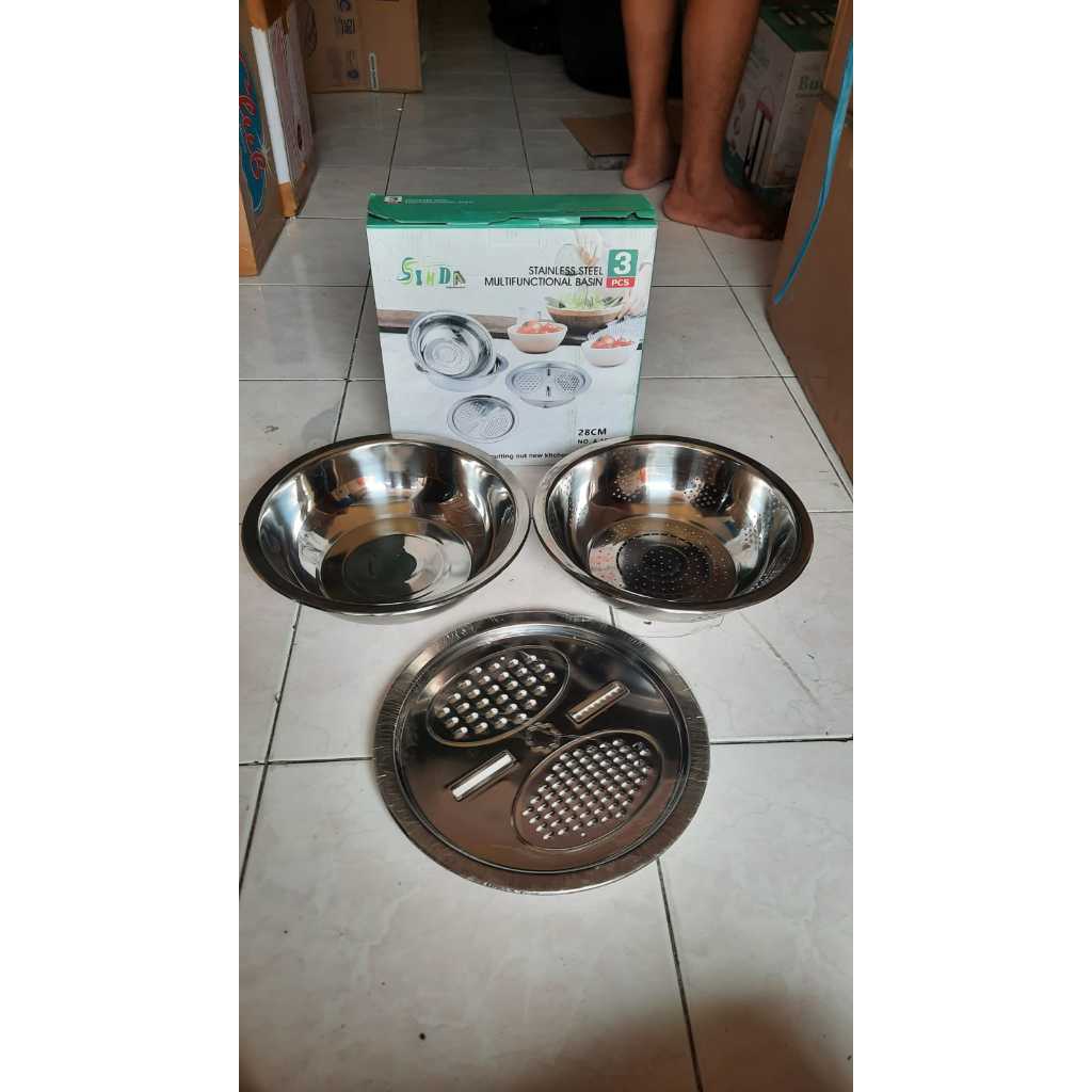 Jual waskom set saringan sinda stainless | Shopee Indonesia