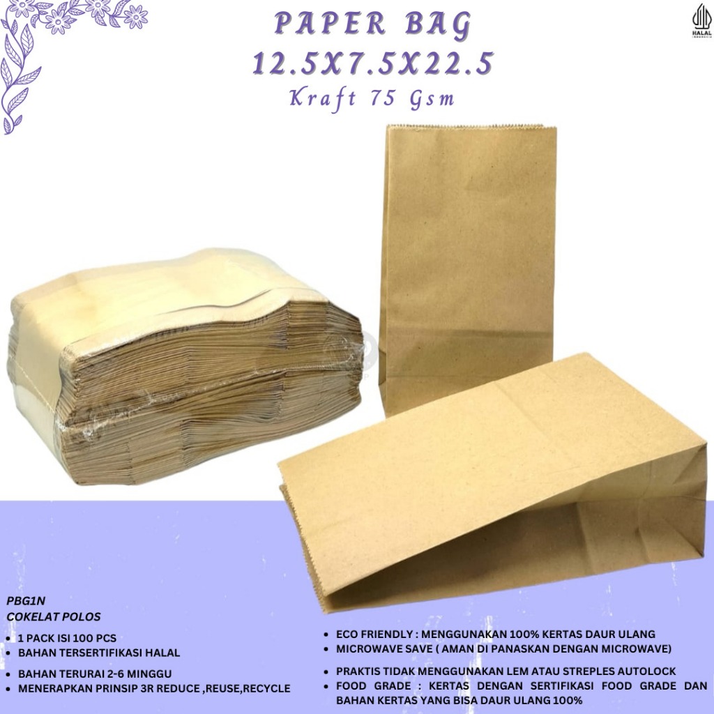 Jual Paper Bag Medium Kertas Fried Chicken (Isi 100 Pcs-PBG1N) | Shopee Indonesia