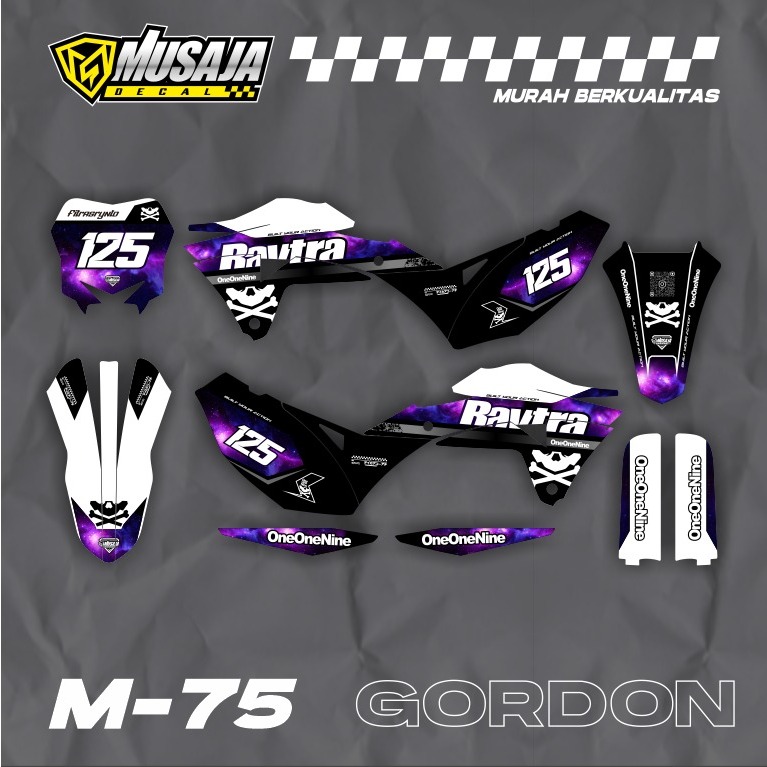Jual Decal Gordon motif galaxy hitam putih ungu full body - dekal klx ...