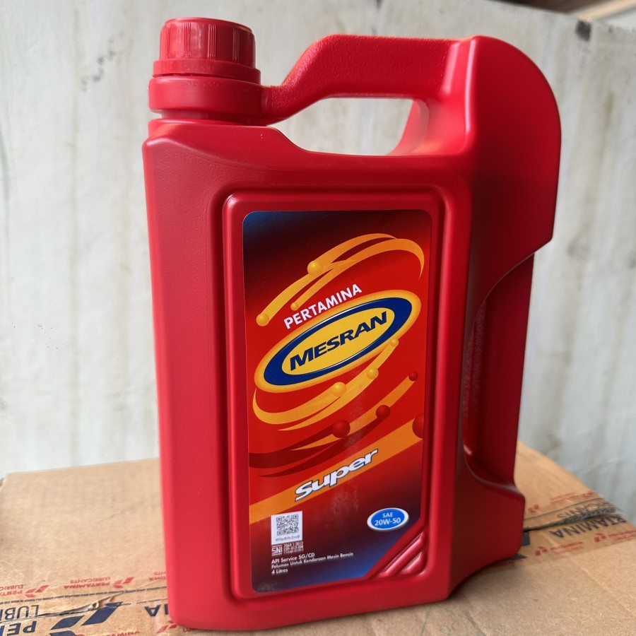 Jual 74 /BTL MESRAN SUPER 4L 20W-50 PERTAMINA OLI MOBIL SAE 4000ML 4000 ML 4 LITER MOTOR OLD NEW ...