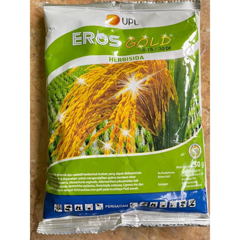Jual Herbisida Pembeku Biji Gulma Padi Eros Gold 250 gram Original ...