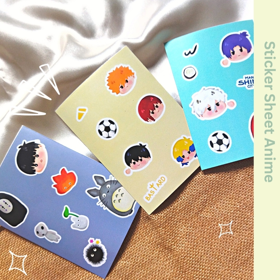 Jual Oya Store | Sticker Sheet - Anime Sticker Sheet Ghibli, Blue Lock ...