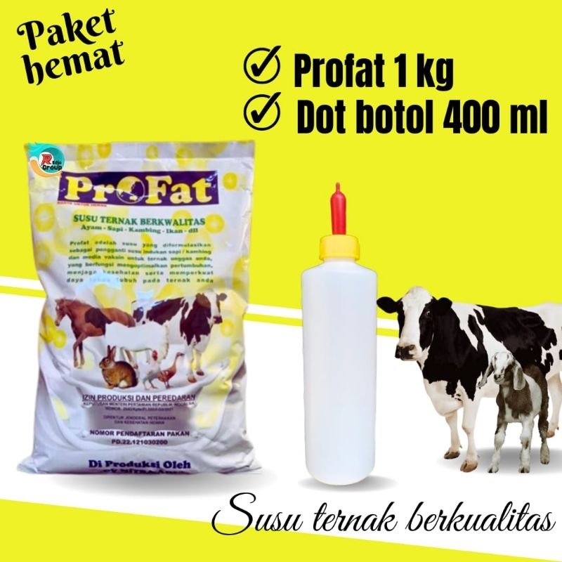 Jual PAKET SUSU PROFAT PLES DOT BOTOL 400 ML ANAK KAMBING SAPI | Shopee ...