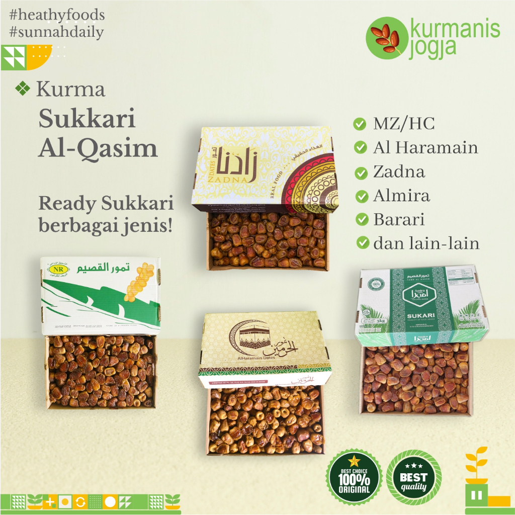 Jual Kurma Sukkari 1 dus 3kg karton sukari basah premium 100% asli ...