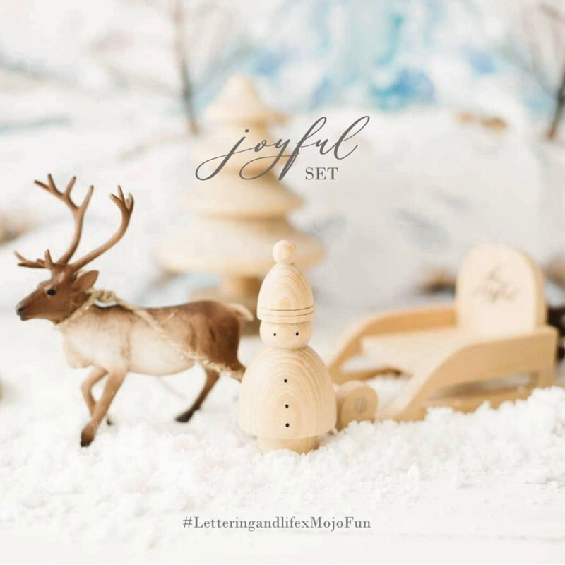 Jual Wooden toys Christmast | Joyful set Lettering and life x mojo fun ...