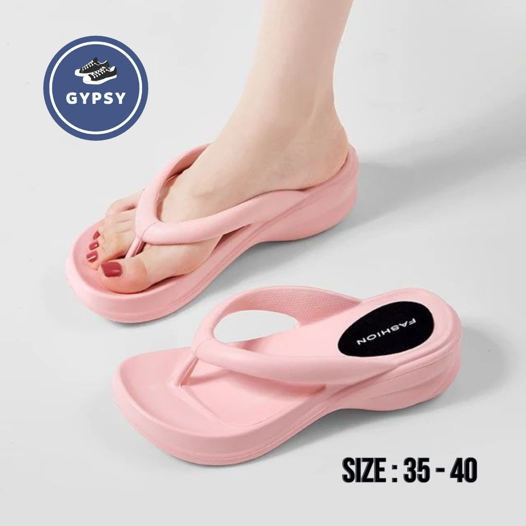 Jual Gypsy – X5012 Sandal Jepit Wedges Wanita Bahan Jelly Import Polos ...