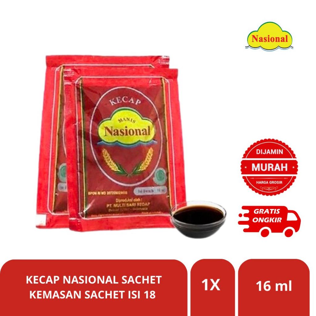 Jual RASA - Kecap Manis Nasional Sachet 16 ML (18 Sachet) | Shopee ...