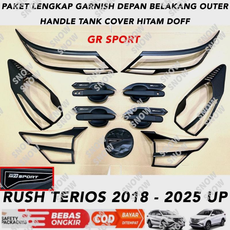 Jual Paket Garnish Depan Belakang Outer Handle Tank Cover All New Rush Terios GR SPORT 2018 2023 ...