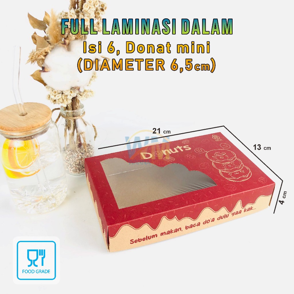 Jual KOTAK DUS DONAT ISI 6 / DUS KOTAK DONAT ISI 3 / BOX DONAT ISI 6 ...