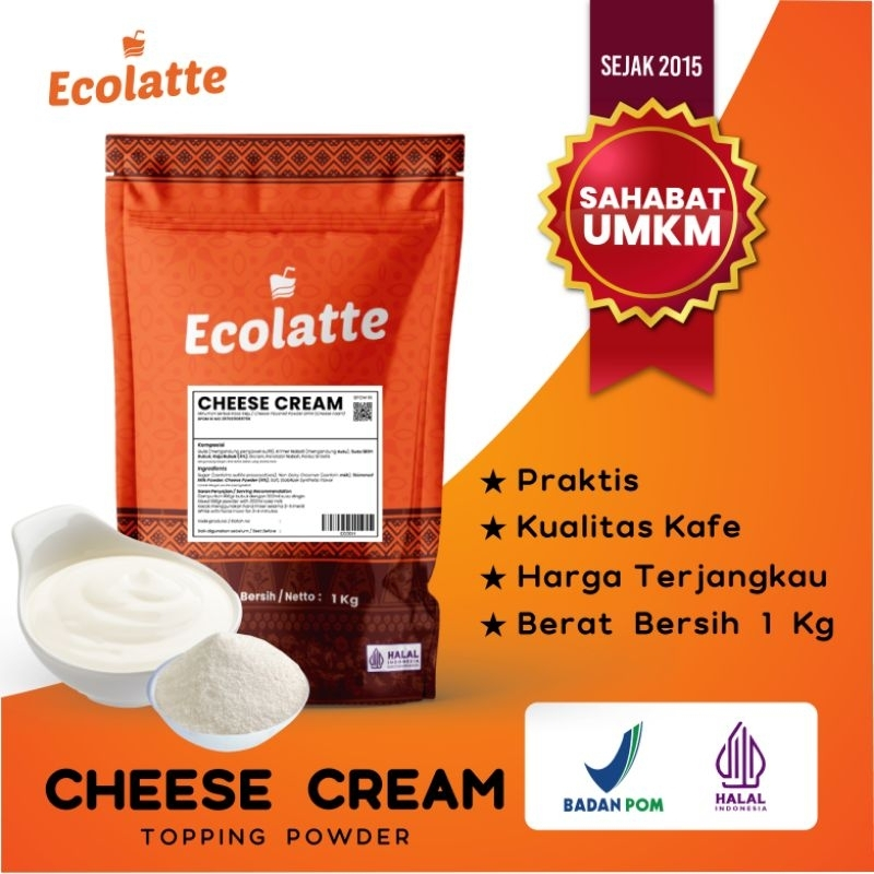 Jual ECOLATTE CHEESE CREAM Instant Powder 1 KG - Topping Toping Bubuk ...