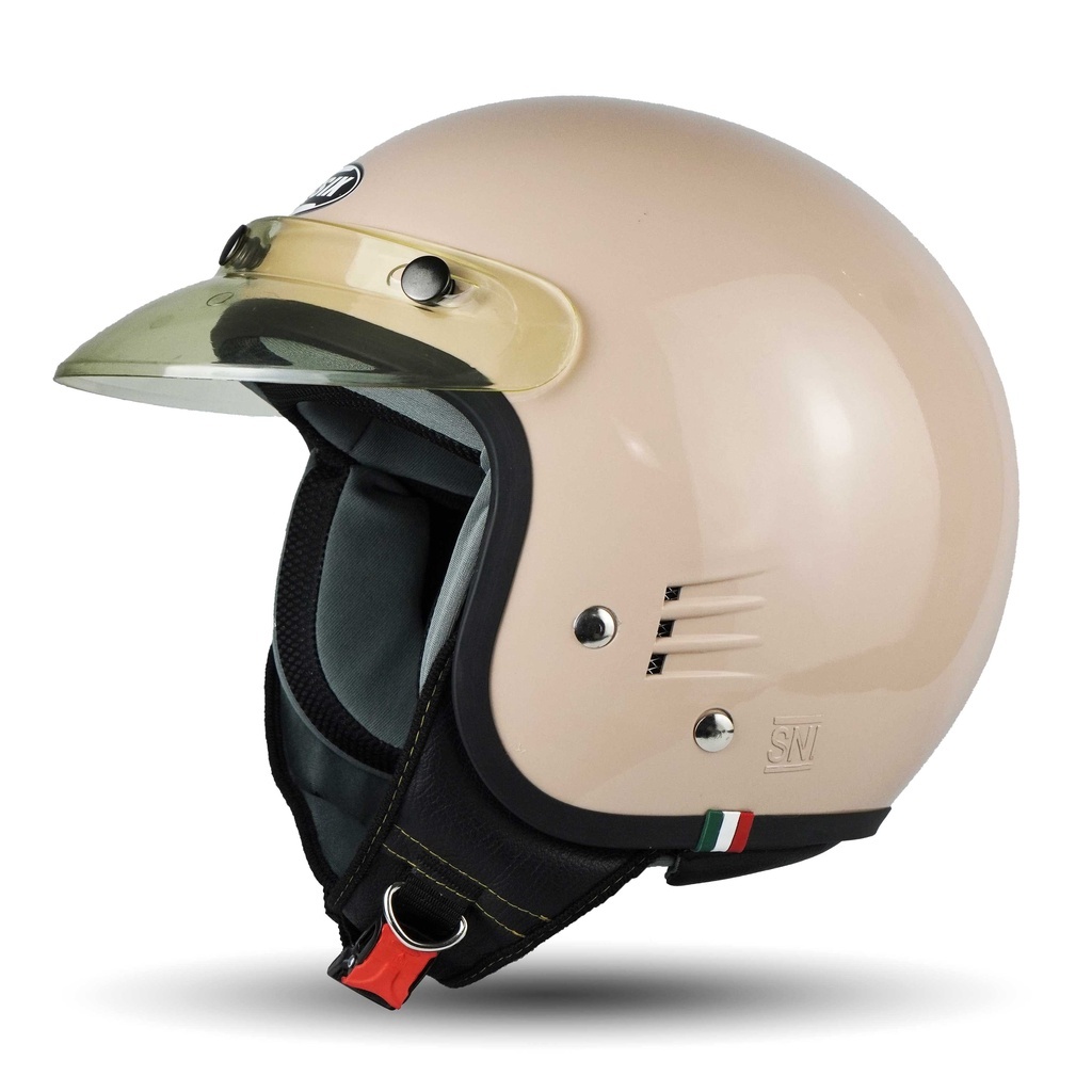 Jual R-SIX Helm Bogo Retro Pet Warna Pendek Terbaru Helem SNI Wanita ...