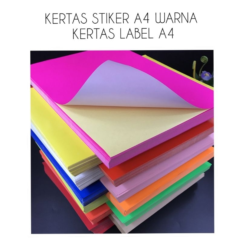 Jual (1 LEMBAR) KERTAS LABEL UKURAN A4 / KERTAS STIKER A4 | Shopee ...