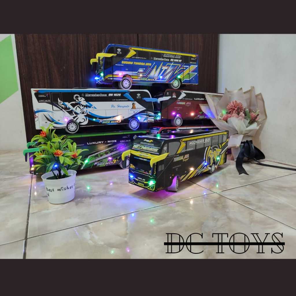 Jual TERBARU!!! MAINAN MINIATUR BUS TELOLET BASURI MOONEYES TUNGGAL ...