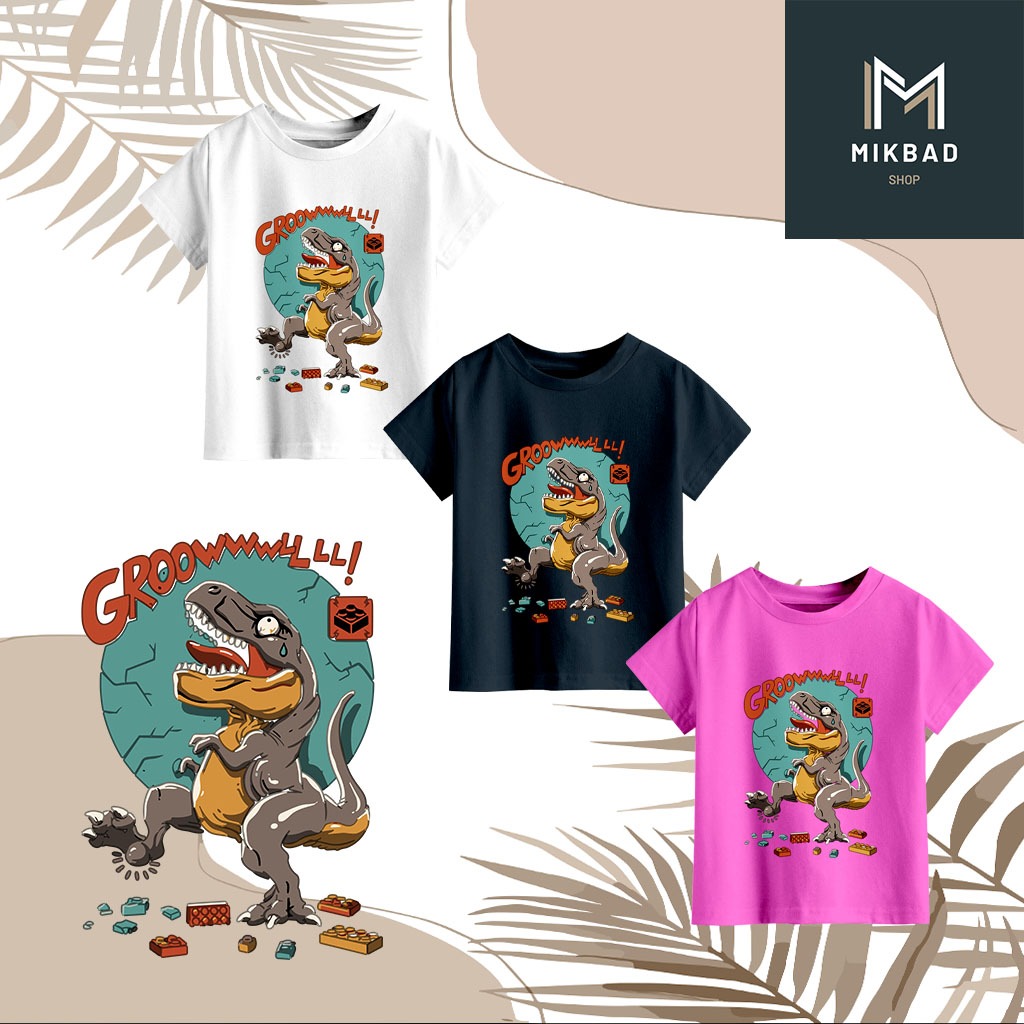 Jual Unisex T-rex Mine Craft Kaos Distro Baju Anak Tangan Pendek Umur 1 ...