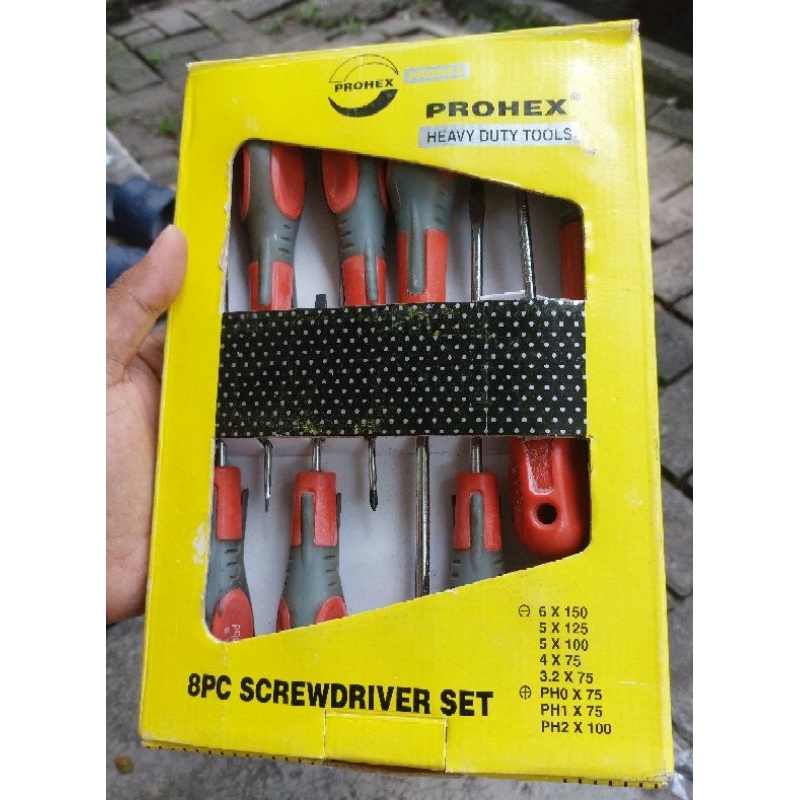 Jual obeng set prohex gagang karet besar | Shopee Indonesia