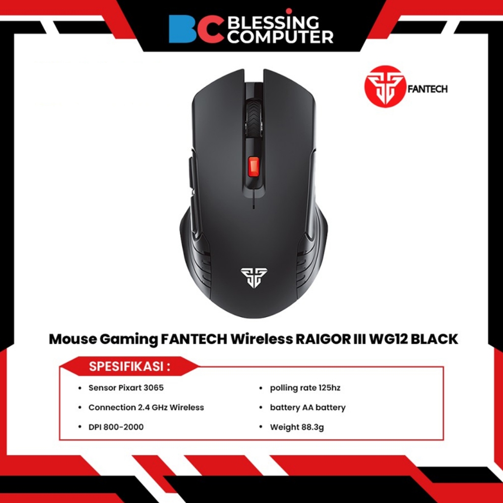 Jual FANTECH RAIGOR III WG12 Mouse Gaming Wireless | Shopee Indonesia
