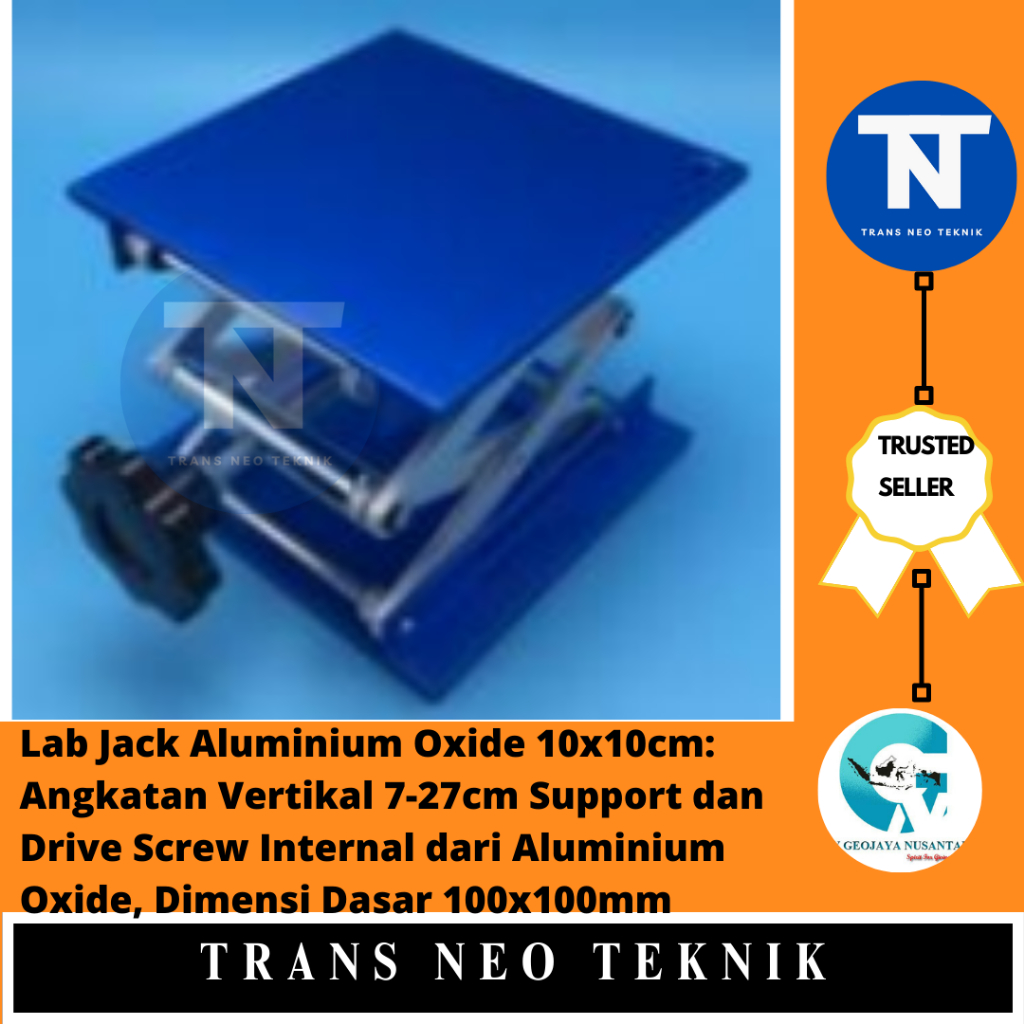 Jual Lab Jack Aluminium Oxide 10x10cm: Angkatan Vertikal 7-27cm Support dan Drive Screw Internal ...