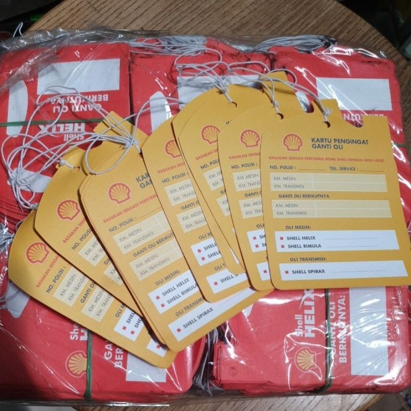 Jual Kartu Kilometer SHELL Helix Kertas Label Gantungan Indikator Catatan Pengingat Tag Servis ...
