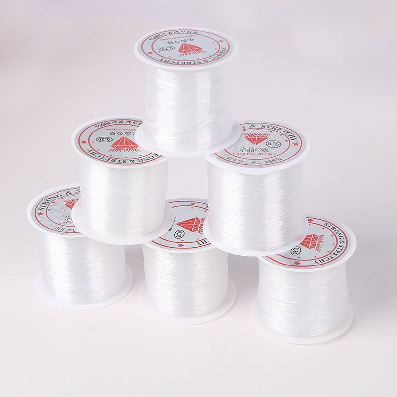 Jual 1 roll Tali Benang Putih Tali Manik Manik Benang Nylon 0,2mm-0,6mm ...