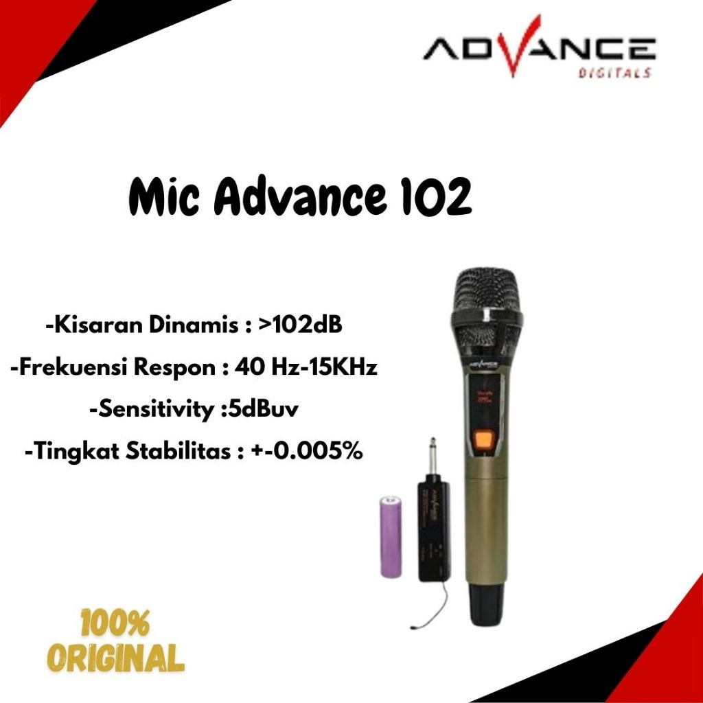 Jual MIC ADVANCE 102 MICROPHONE WIRELESS | Shopee Indonesia