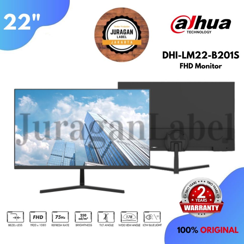 Jual Monitor Dahua 22" Inch DHI-LM22-B201S FHD HDMI IPS 100Hz Garansi ...