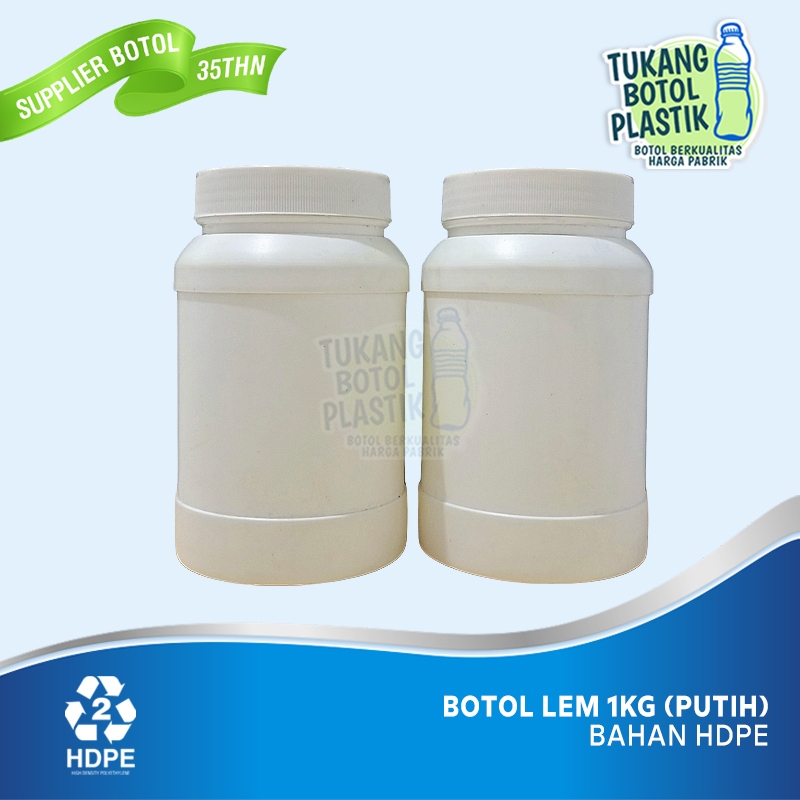 Jual Botol Lem 1kg / 1000gr Bulat HDPE - Tutup Dalam & Luar | Shopee ...
