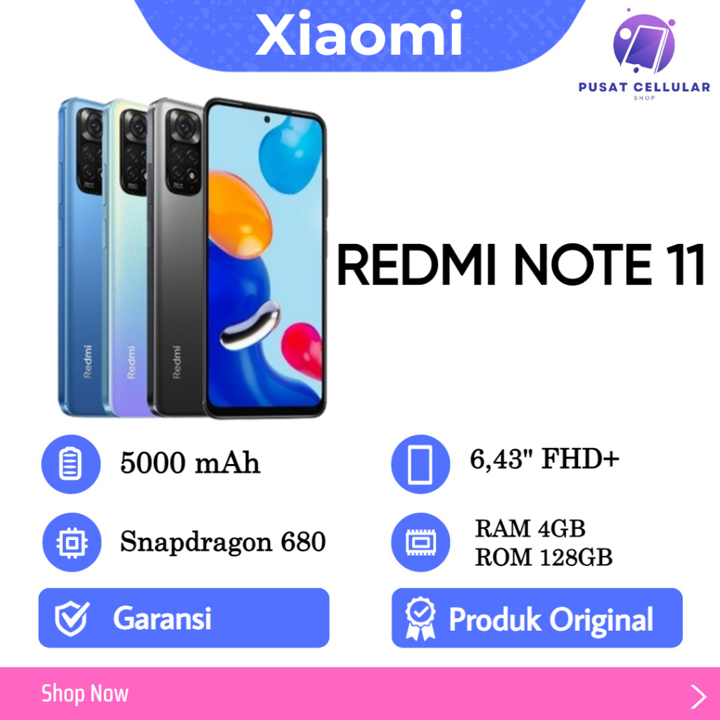 Jual STOK!!! Xiaomi Official Redmi Note 11 4/128GB Smartphone FULL SET ...