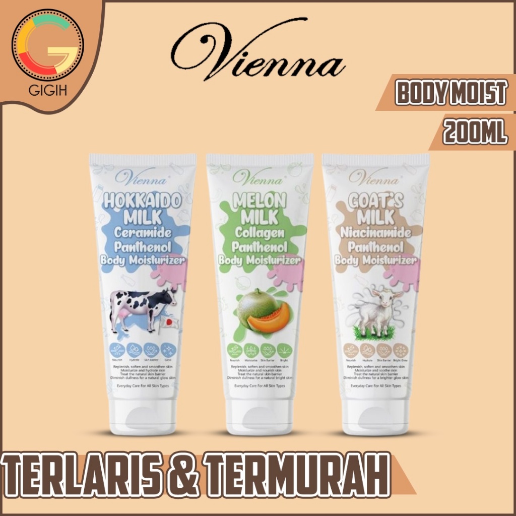 Jual VIENNA BODY MOUISTURIZER 200ML SERIES ( GOATS MILK / HOKKAIDO MILK ...