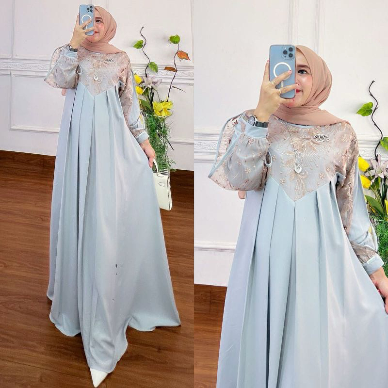 Jual LESTY MAXI BRUKAT TILE/GAMIS BRUKAT PREMIUM LADY PESTA/BAJU WANITA MODEL BARU/GAMIS TERBARU ...