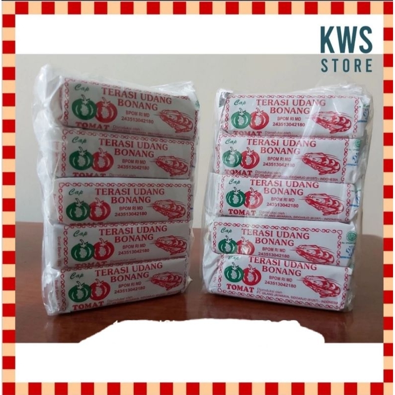 Jual Terasi Udang Bonang / Trasi (Shrimp Paste) Cap Tomat 1 pack isi 10 ...