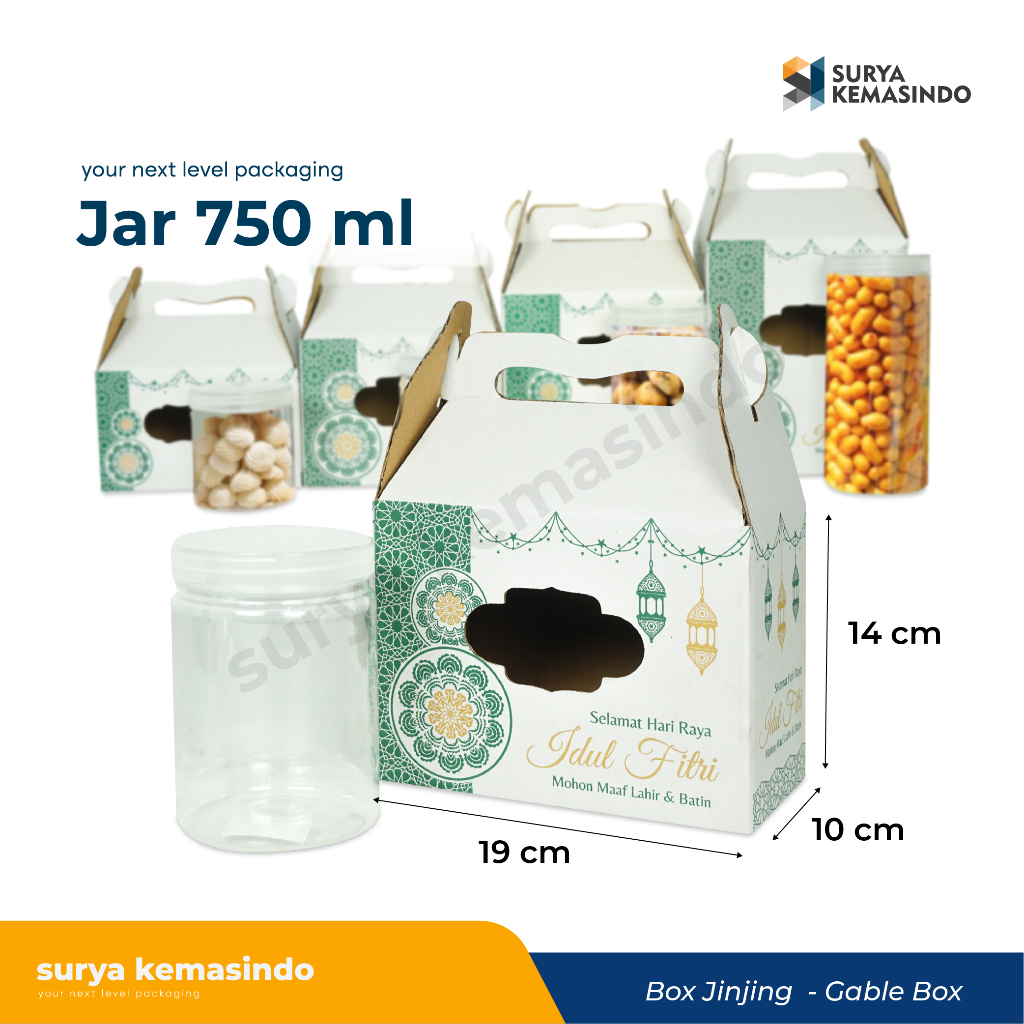 Jual Box 19x10x14 JAR 750 ml Isi 2 Toples Bulat Kardus/packing/kemasan/Kue Kering/boxkuker/Jar ...