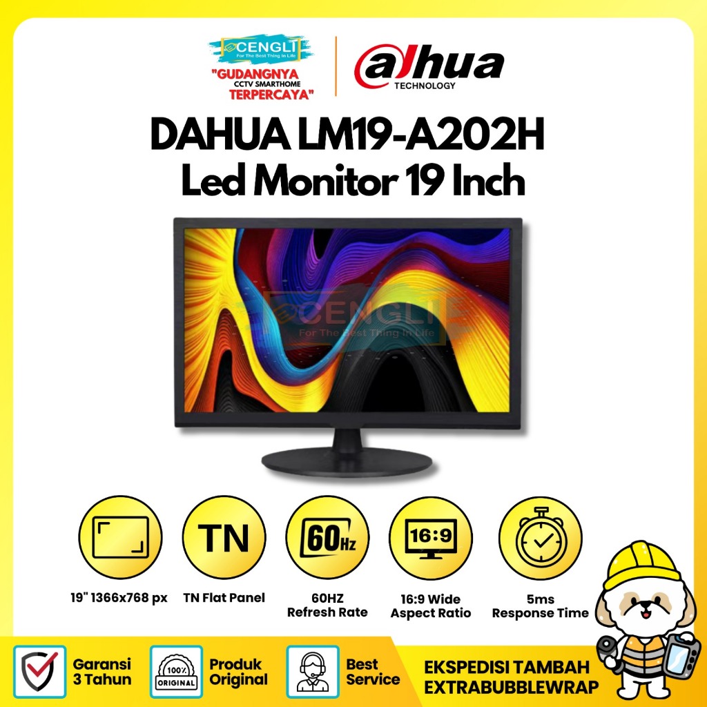 Jual Monitor 19 inch Dahua LM19-A202H monitor led + speaker garansi resmi 3 tahun - LM19-A202H ...