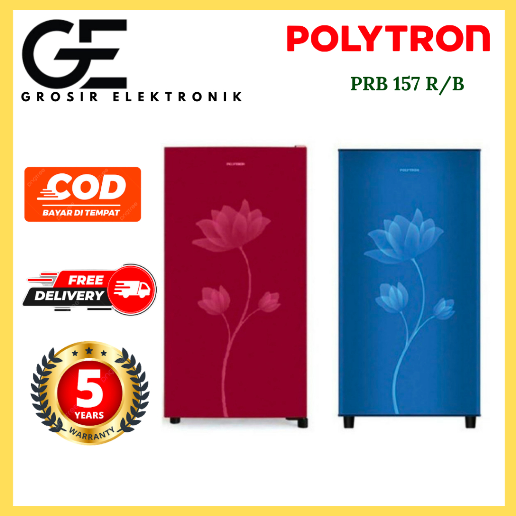 Jual Kulkas 1 Pintu POLYTRON PRB 157 B/R Semi defrost Low Watt 150 Liter Garansi RESMI | Shopee ...