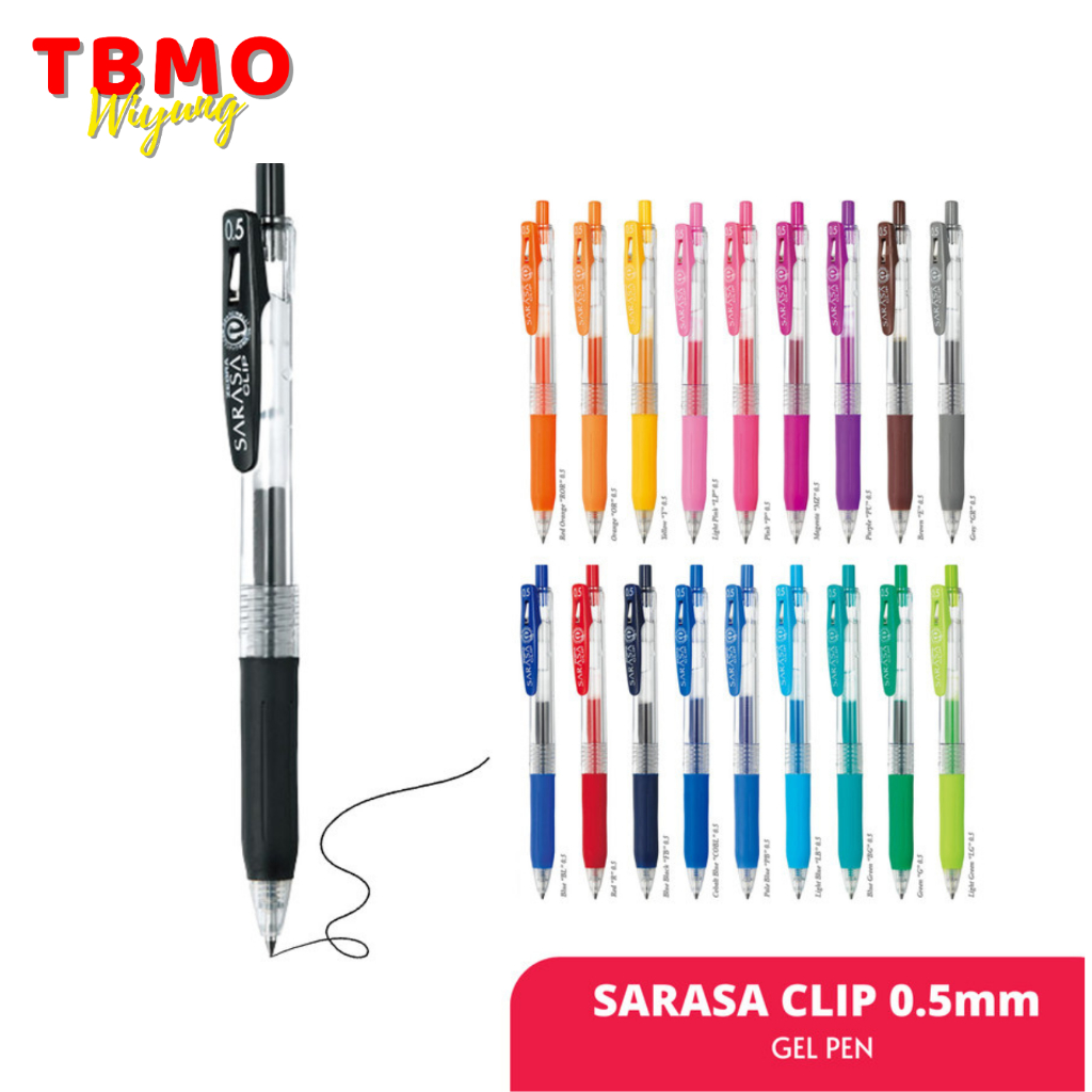 Jual TBMO Bolpen Zebra Gel Pen Pulpen Sarasa Clip - 0.5 mm - Pcs ...