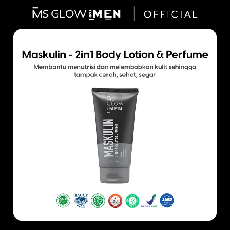 Jual MS GLOW FOR MEN - MASKULIN - 2 IN 1 BODY LOTION & PARFUME - 100 ML ...