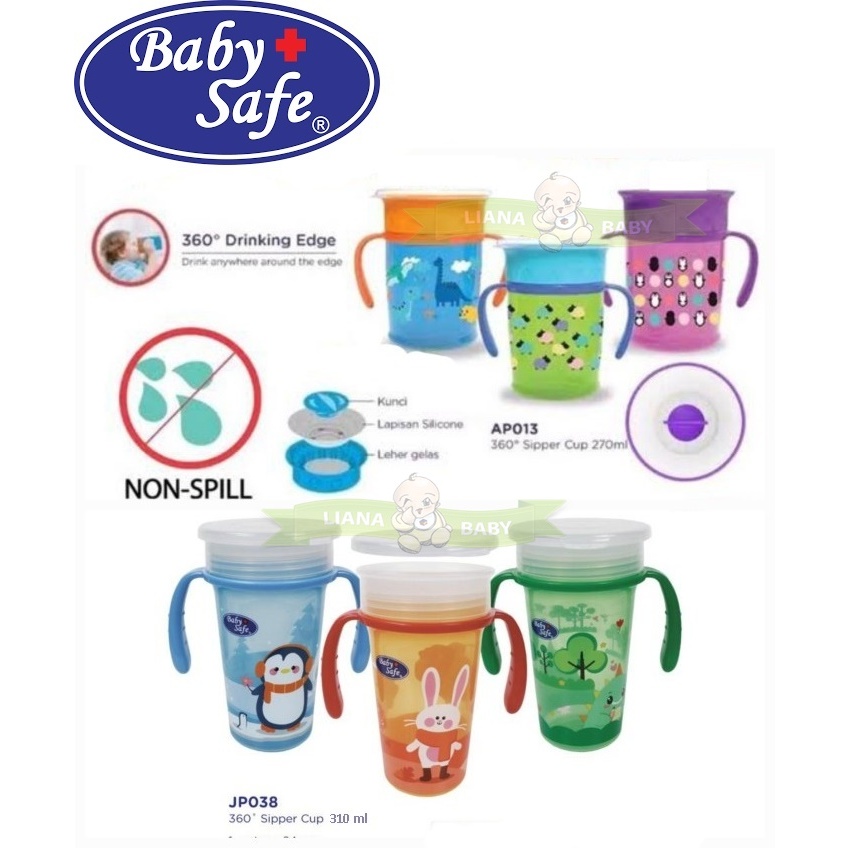 Jual BOSU139 BABY SAFE 360° SIPPER CUP WITH HANDLE 270ml AP013 / 310ml JP038 | Shopee Indonesia