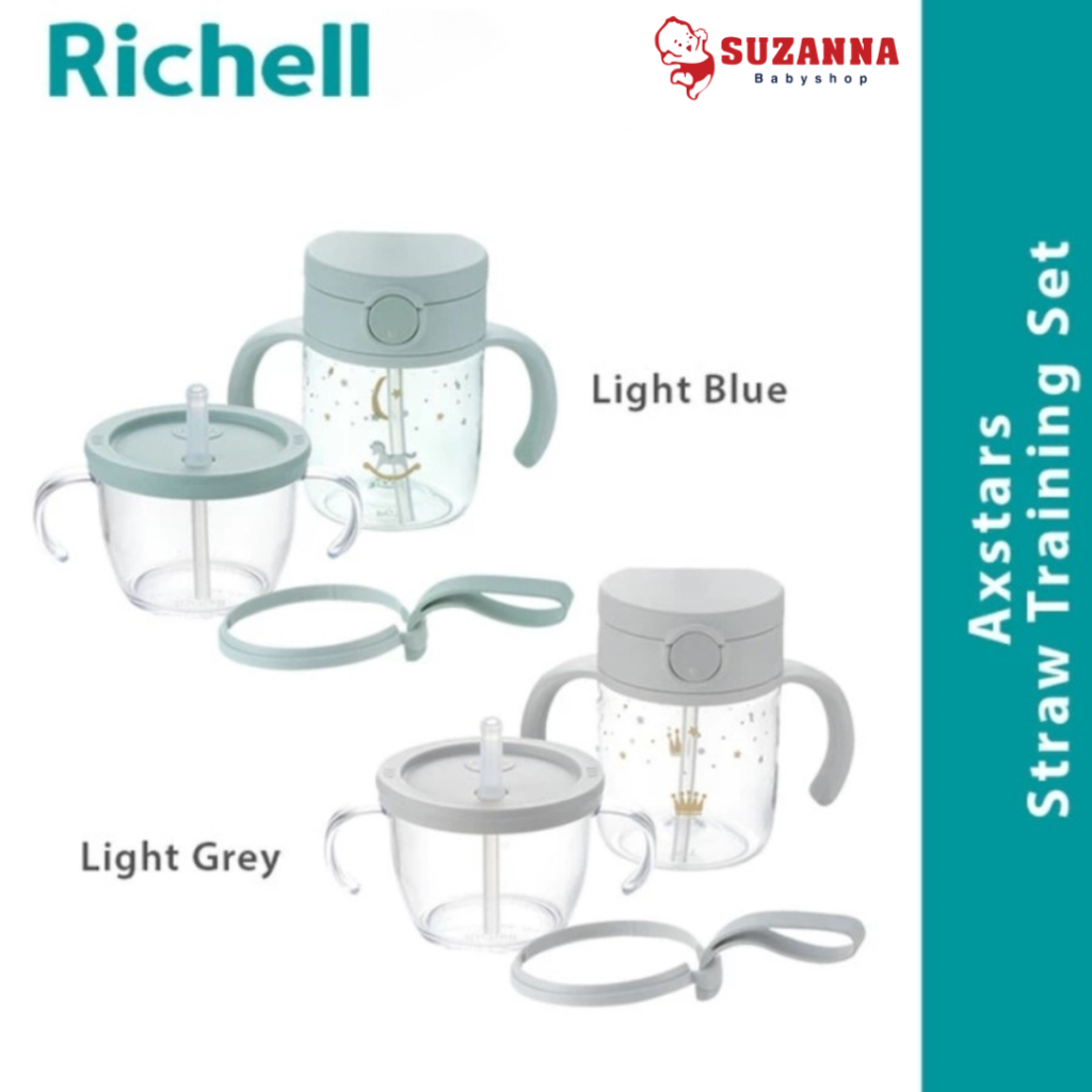 Jual Richell Axstars Straw Training Set 6m+ / Botol Gelas Bayi | Shopee Indonesia