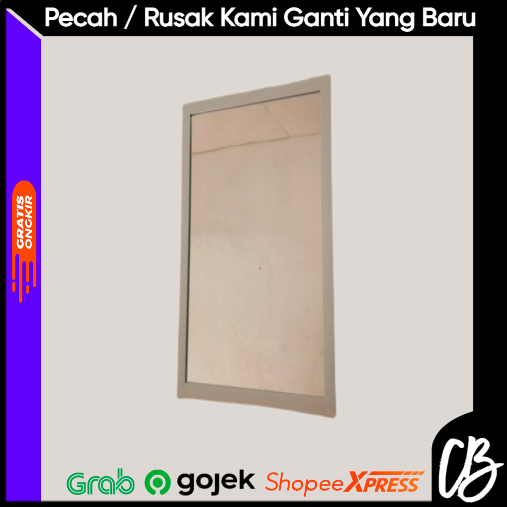 Jual Kaca Cermin Gantung Ukuran 35 x 70 Cm Full Bingka - Putih | Shopee ...