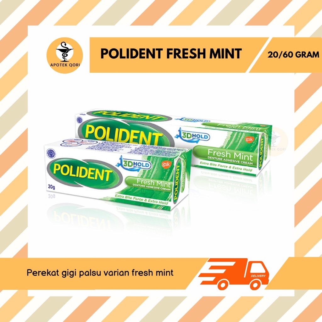 Jual POLIDENT FRESH MINT 60 GRAM & 20 GRAM/PEREKAT GIGI PALSU | Shopee ...