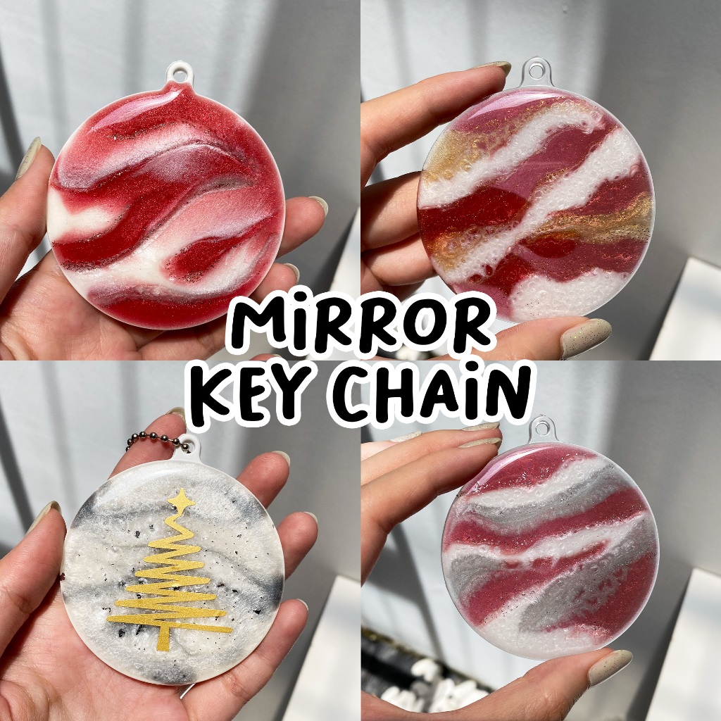 Jual CUSTOM Resin KeyChain with Mirror / Cermin Gantungan Kunci Tas ...
