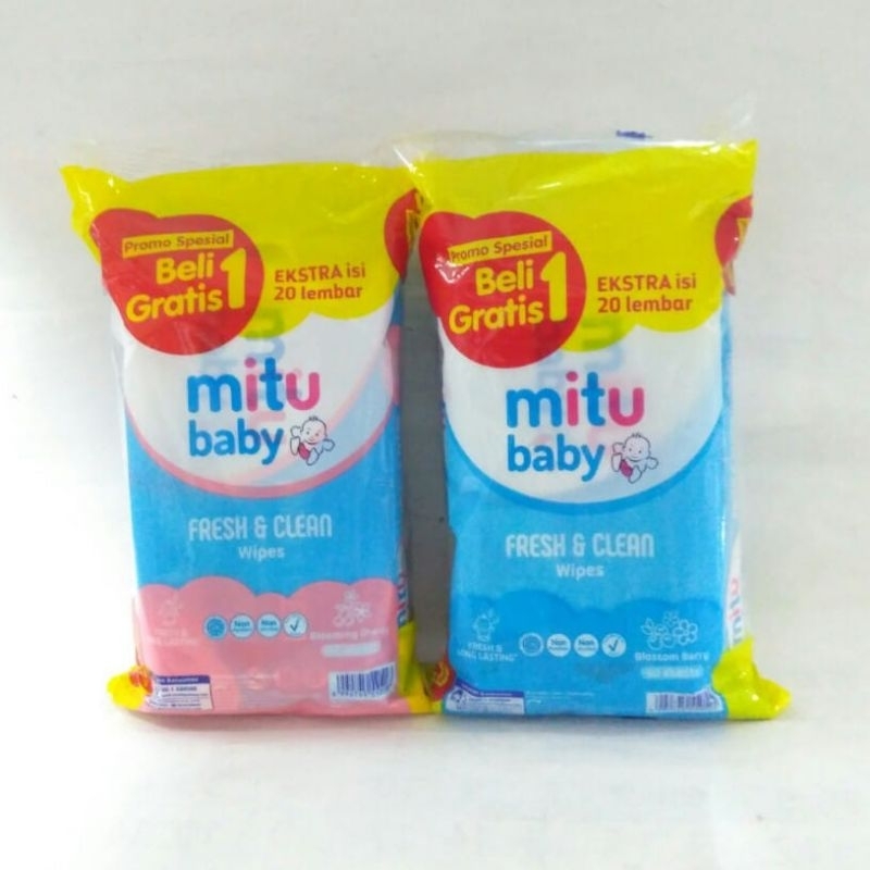 Jual MITU Baby Wipes Fresh & Clean Tissue Basah Serbaguna BUY 1 GET 1 ...